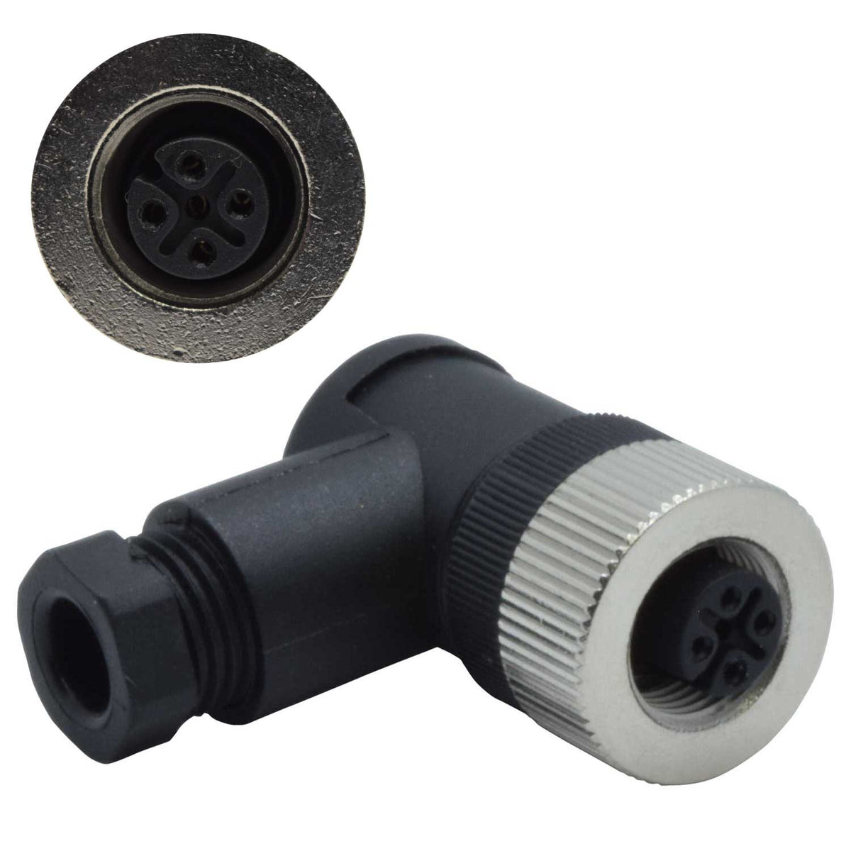 TP-CM12-5AF - CONECTOR M12, 5 PIN HEMBRA ANGULO – TeknoPowers